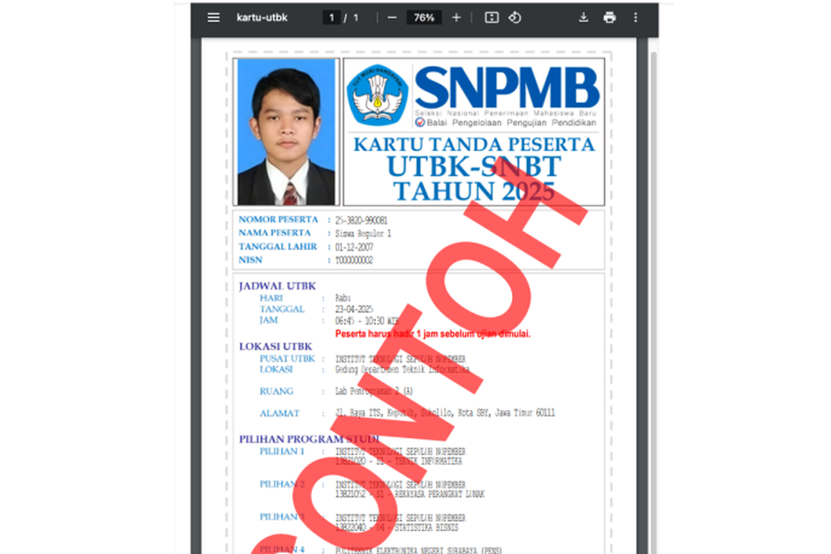 Cara Cetak Kartu UTBK 2025, Ini Ketentuan Kertasnya
