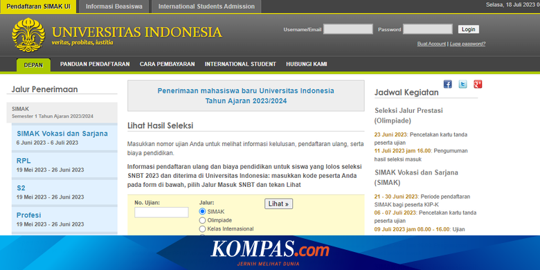 Link Pengumuman SIMAK UI 2024, Cek Website penerimaan.ui.ac.id