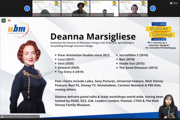 Kuliah Umum Ke-9 UBM Hadirkan Art Director Pixar Animation Studio