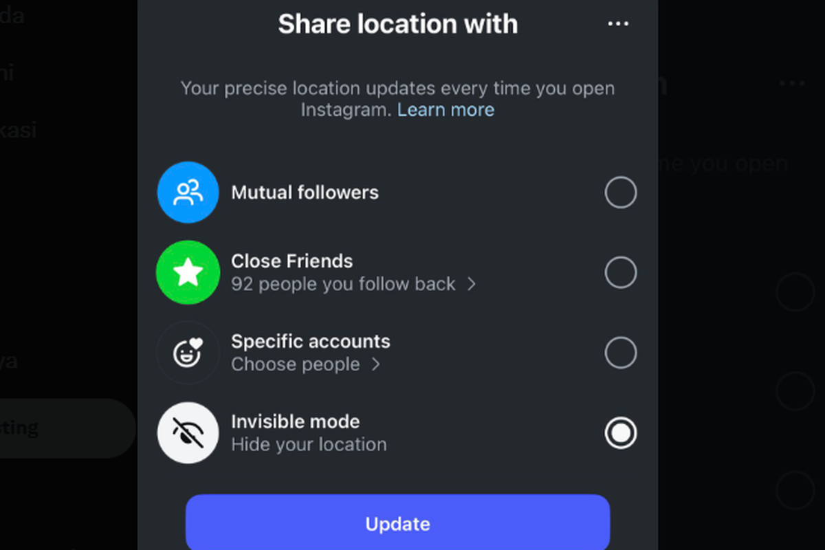 Instagram Rilis Fitur "Share Location", Bisa "Invisible Mode"