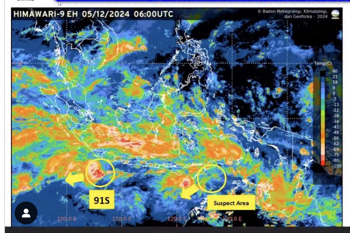 BMKG Deteksi Bibit Siklon Tropis 91S di Indonesia, Apa Dampaknya?