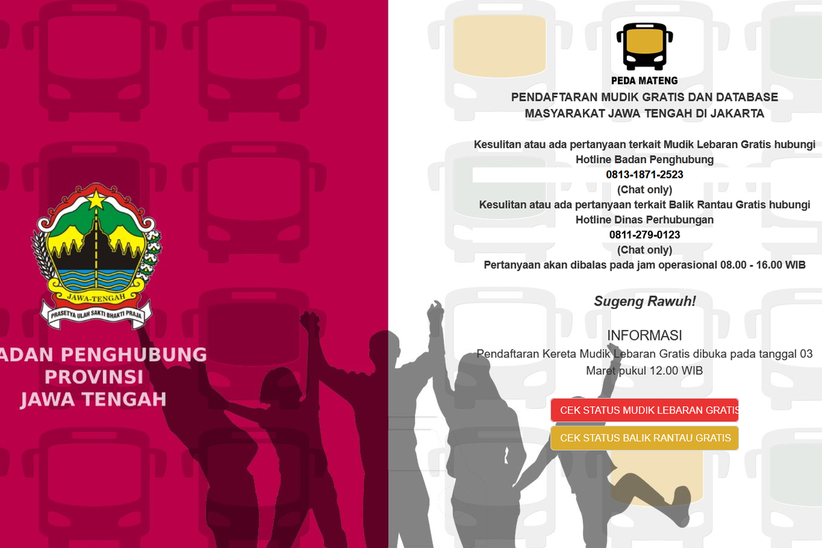 Link dan Cara Daftar Mudik Gratis Pemprov Jateng 2025 via Kereta, Buka Hari Ini
