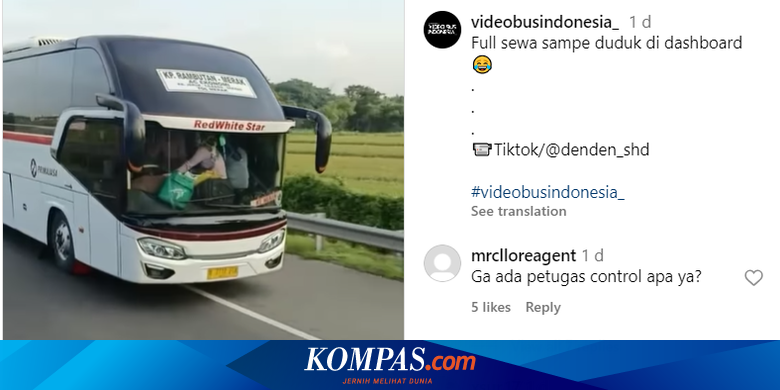 Video Bus Sarat Penumpang, Ada yang Duduk di Dasbor