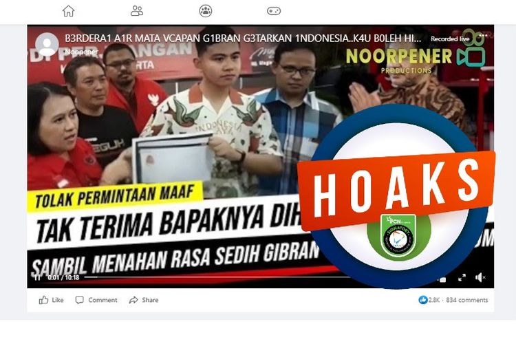 [HOAKS] Gibran Tempuh Jalur Hukum Terkait Kasus Penghinaan oleh Rocky ...