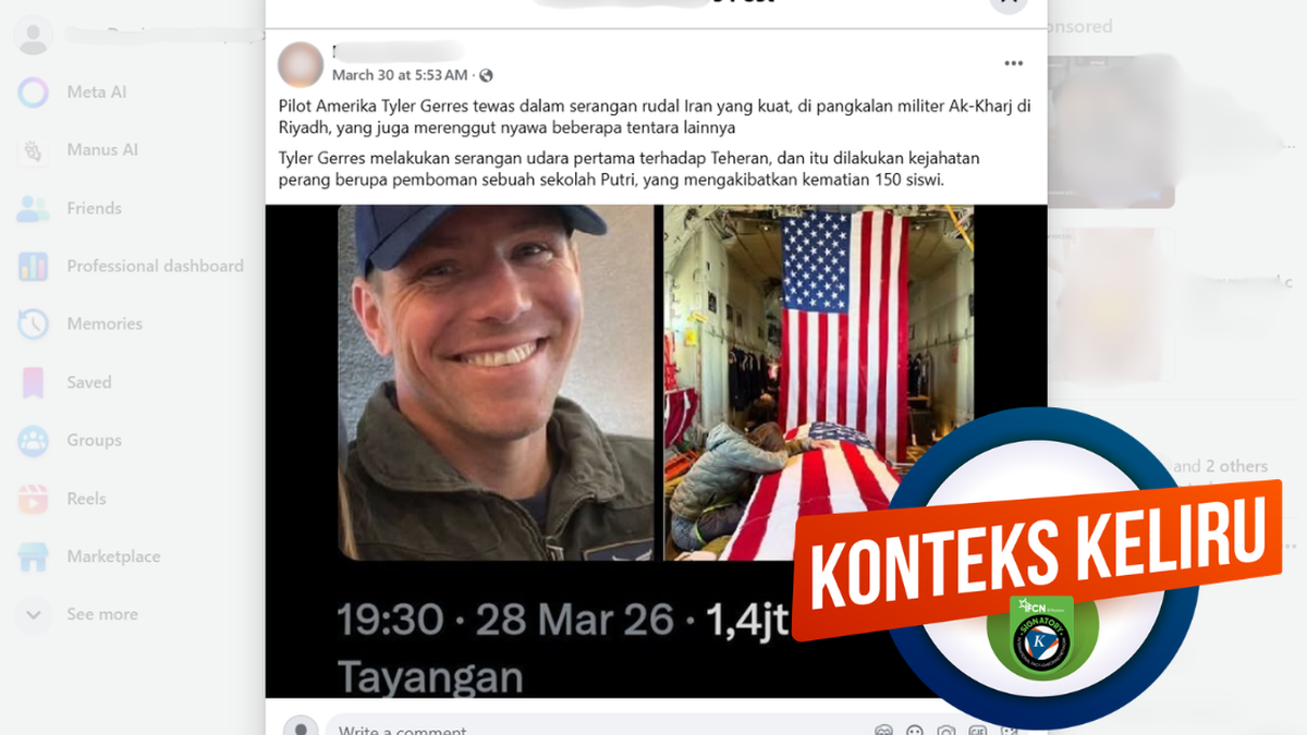 [VIDEO] Narasi Keliru Tewasnya Pilot AS Tyler Gerres, Simak Faktanya