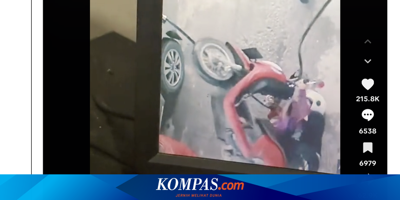 Viral, Video Wanita Pengendara Motor Tabrak Petugas dan Selang SPBU ...