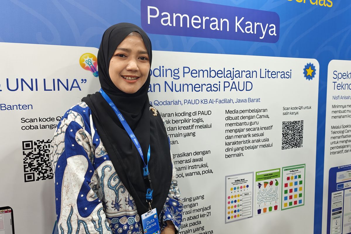 Kisah Guru PAUD dan SMP Pakai Canva untuk Bikin Materi, Karyanya Dipamerkan