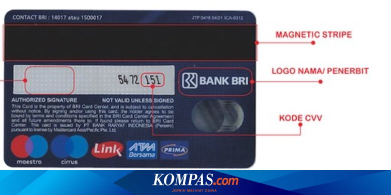 Letak CCV Kartu Debit BRI, Jangan Keliru