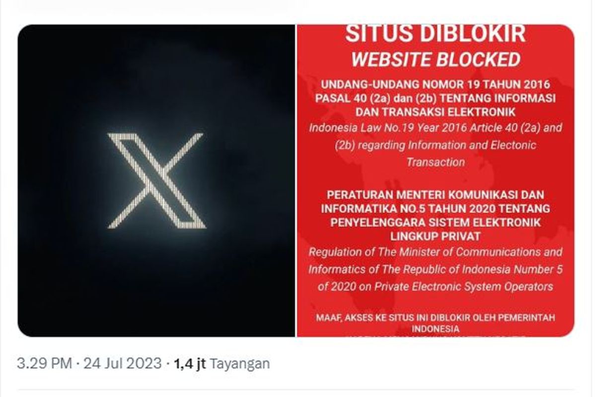 Penjelasan Kemenkominfo soal Alasan Situs X.com Twitter Diblokir
