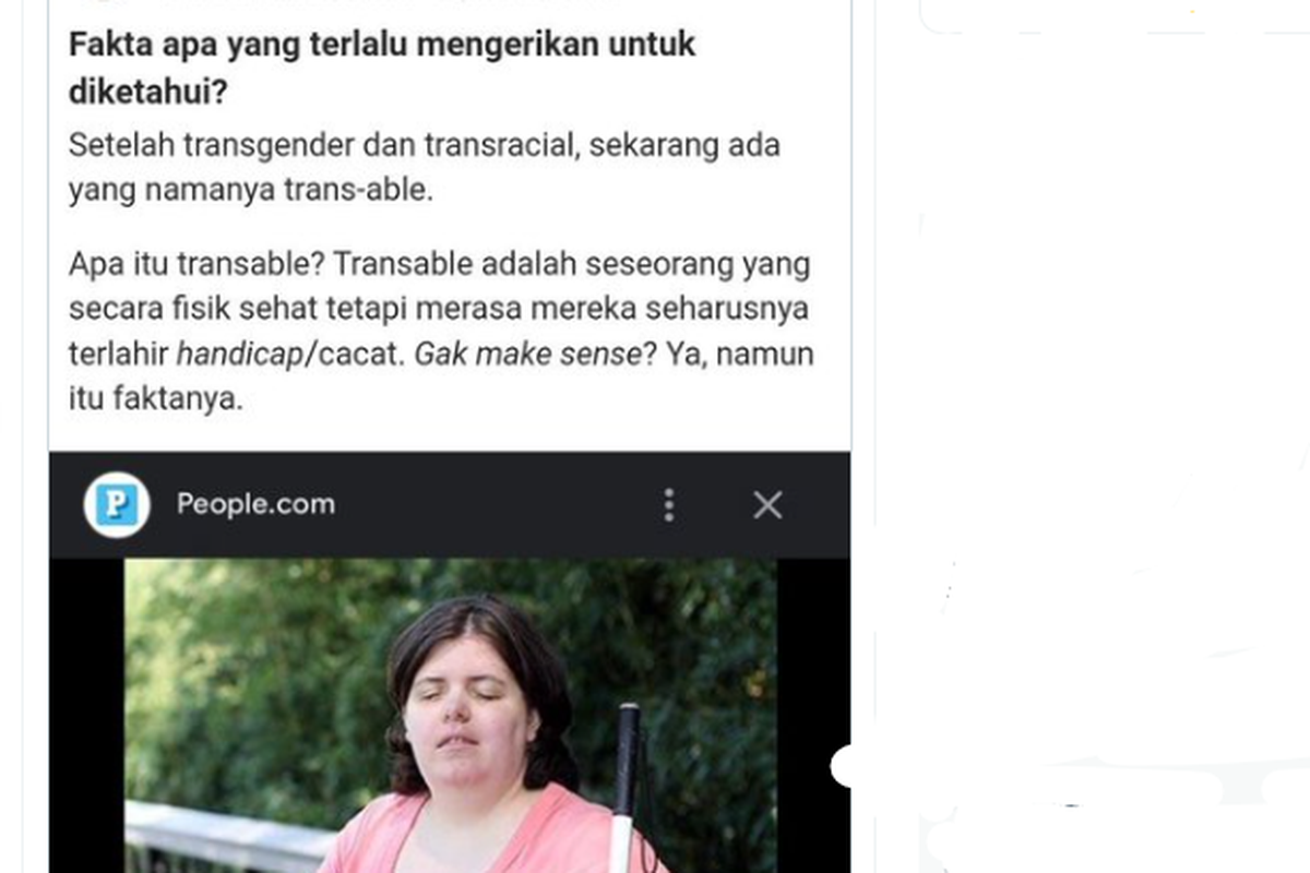 Menyusul Transgender dan Transracial, Kini Muncul Fenomena Transable ...