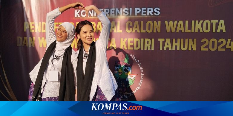 Pilkada Kediri, Feronica-Regina Daftar ke KPU Kayuh Sepeda Tandem