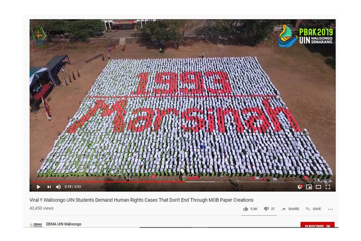 Viral "Paper Mob" Mahasiswa UIN Walisongo Gambar Marsinah dan Wiji ...