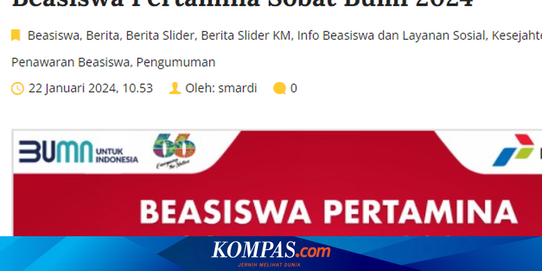 Beasiswa Pertamina Sobat Bumi 2024 Dibuka, Ada Bantuan UKT-Biaya Hidup