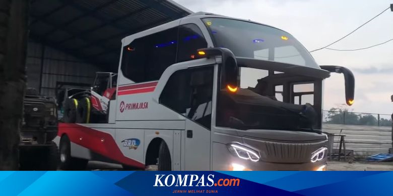 Modifikasi Bus Jadi Towing Double Cabin, Bus Operasional Tim Balap
