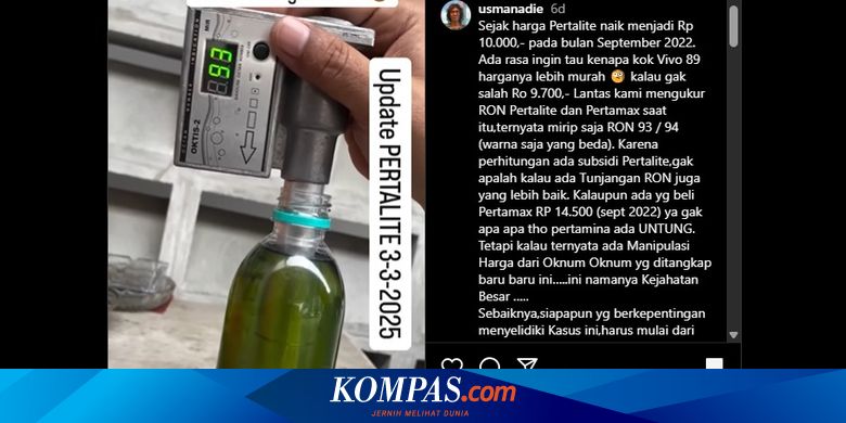 Viral, Video Warganet Cek Nilai Oktan Pertalite Hasilnya RON 93