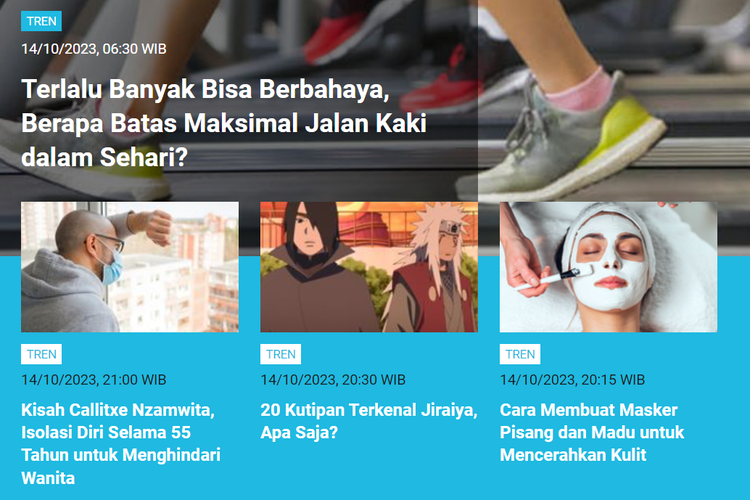 [POPULER TREN] Batas Maksimal Jalan Kaki dalam Sehari I 6.000 Bom ...