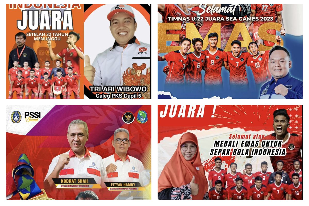 Ramai Politikus Pasang Foto Diri di Poster Ucapan Selamat ke Timnas ...