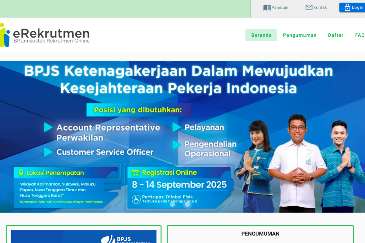 Lengkap, Posisi dan Syarat Lowongan BPJS Ketenagakerjaan 2025