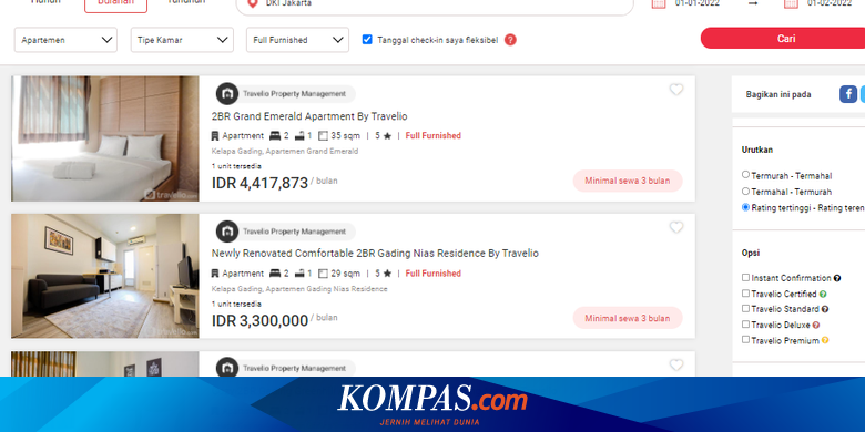 Cocok untuk Milenial, Sewa Apartemen di Travelio Rp 3,7 Jutaan