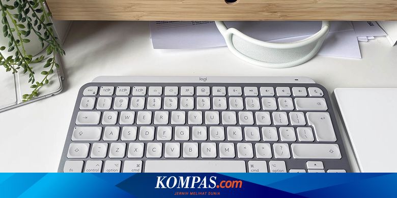 Logitech MX Keys Mini Meluncur, Keyboard Wireless Mungil Warna-warni