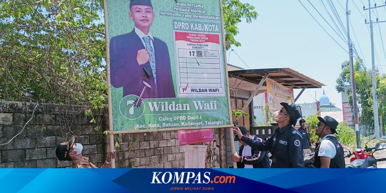 Bawaslu Sumenep Copot Baliho Caleg yang Curi Start Kampanye