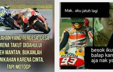Memes Rossi Menendang Marquez BATTLE VALENTINO ROSSI VS MARC MARQUEZ