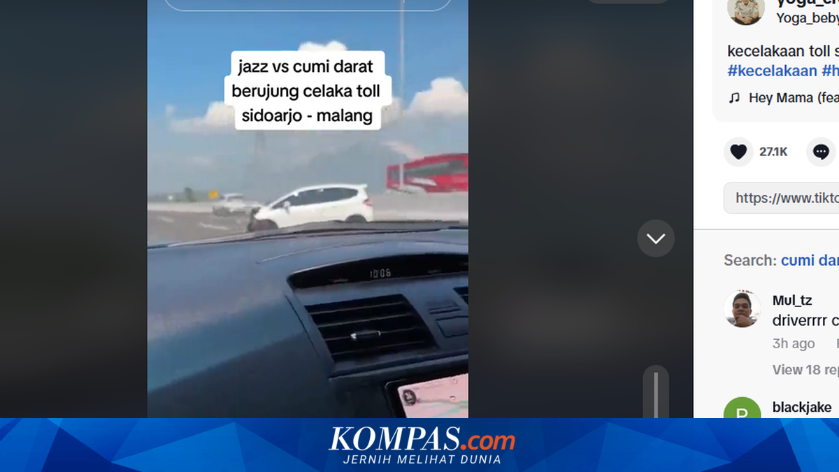 Kebut-kebutan Sambil Zig-zag, Honda Jazz Kecelakaan di Tol Sidoarjo-Malang