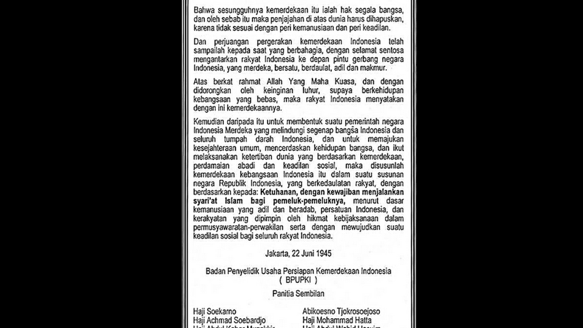 Piagam Jakarta: Sejarah, Isi, dan Pengesahan