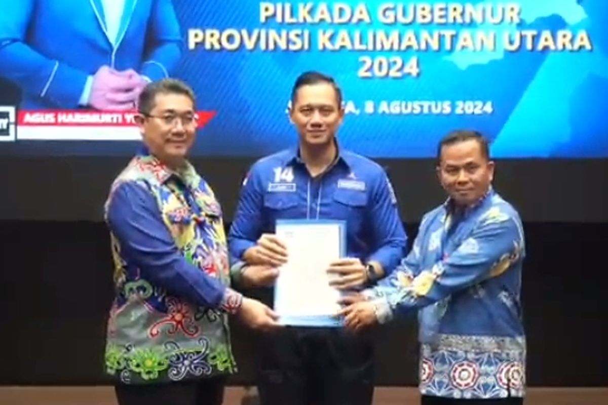 AHY Serahkan Rekomendasi ke Yansen-Suratno untuk Pilkada Kaltara 2024
