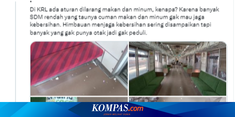 Ramai soal KRL Penuh Sampah dan Muntahan, KAI Commuter Imbau Tidak ...