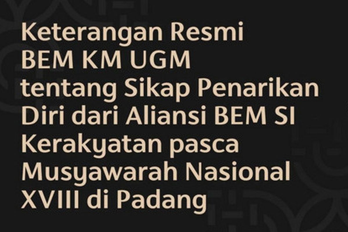 BEM UGM Mundur dari BEM SI, Ini Alasannya