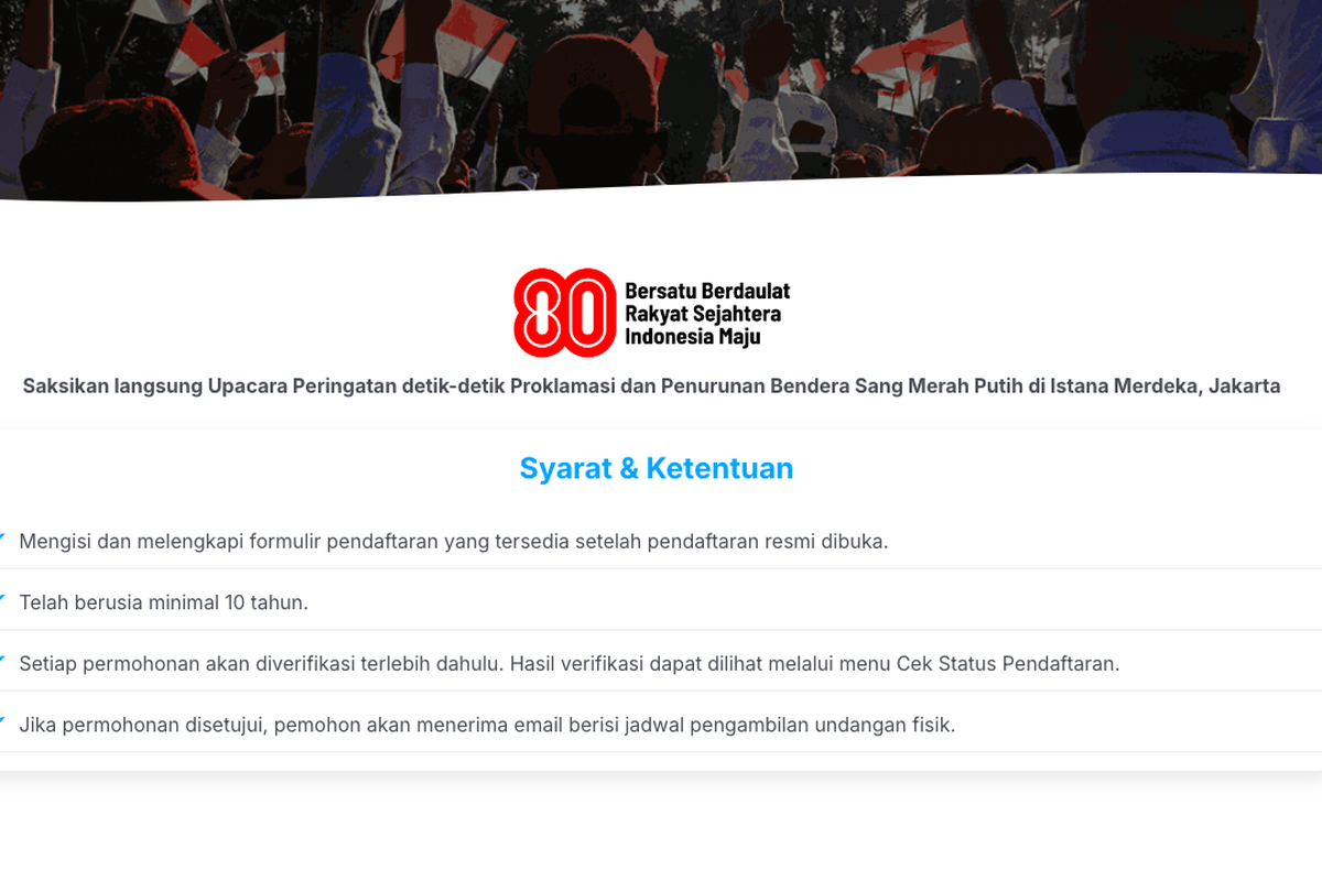 Cara Daftar Upacara 17 Agustus 2025 di pandang.istanapresiden.go.id