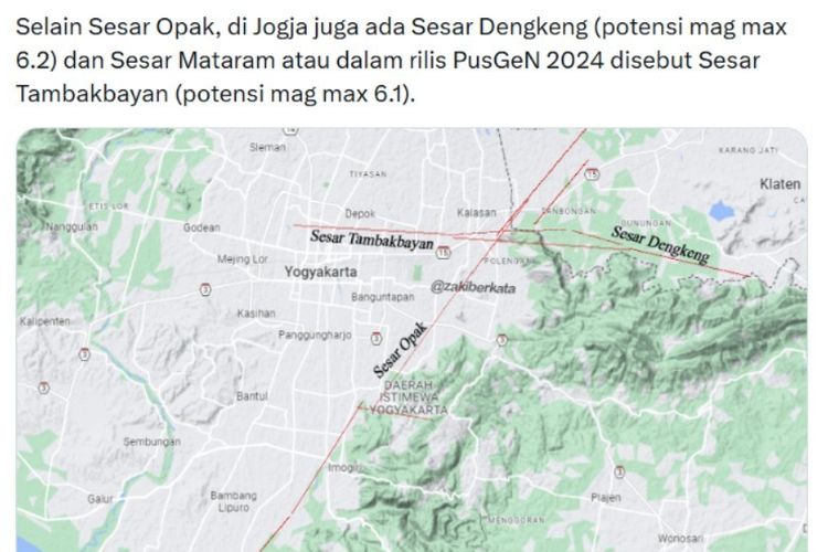 Foto : Selain Sesar Opak, Ada 2 Sesar Lain di Yogyakarta dan Berpotensi ...