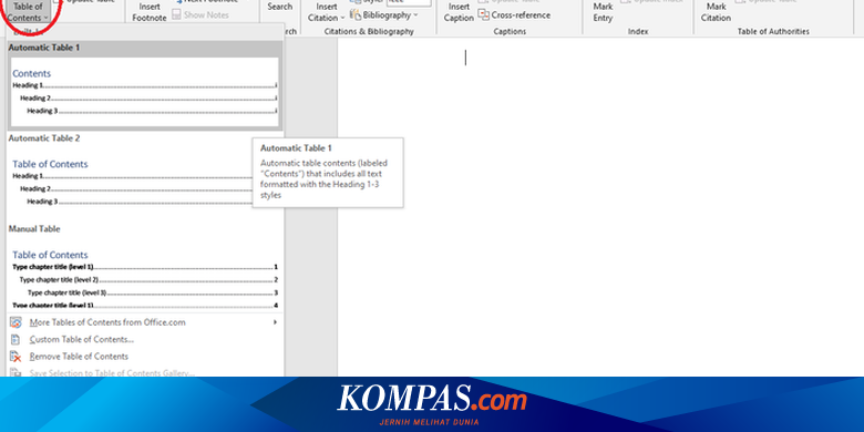 Cara Bikin Daftar Isi Otomatis di Microsoft Word