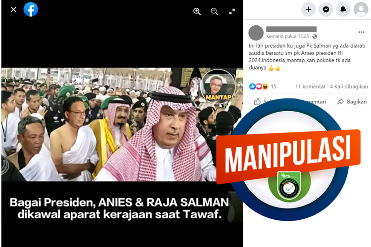 Manipulasi Foto Anies Baswedan dan Raja Salman Dikawal Aparat Kerajaan