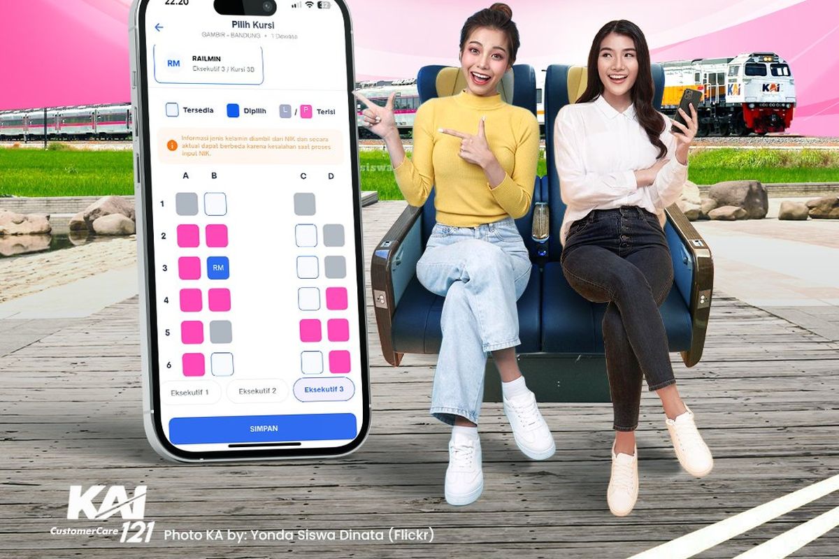 Warganet Keluhkan Informasi Gender di Female Seat Map di KAI Access Tak Sesuai, Ini Jawaban KAI
