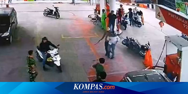 Viral Video Seorang Polisi Kejar Rombongan Siswa Konvoi Bawa Sajam hingga ke SPBU di Medan