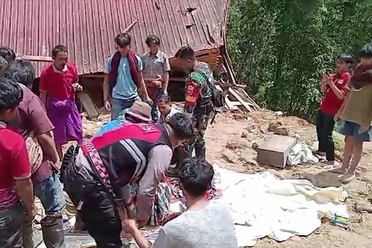 Longsor di Toraja Utara Tewaskan Pasangan Suami Istri dan Rusak Rumah