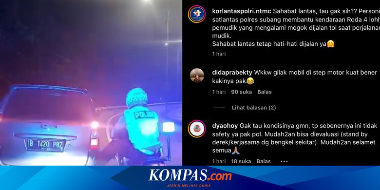 Video Viral, Aksi Polisi Setut Mobil Pemudik yang Mogok di Jalan Tol