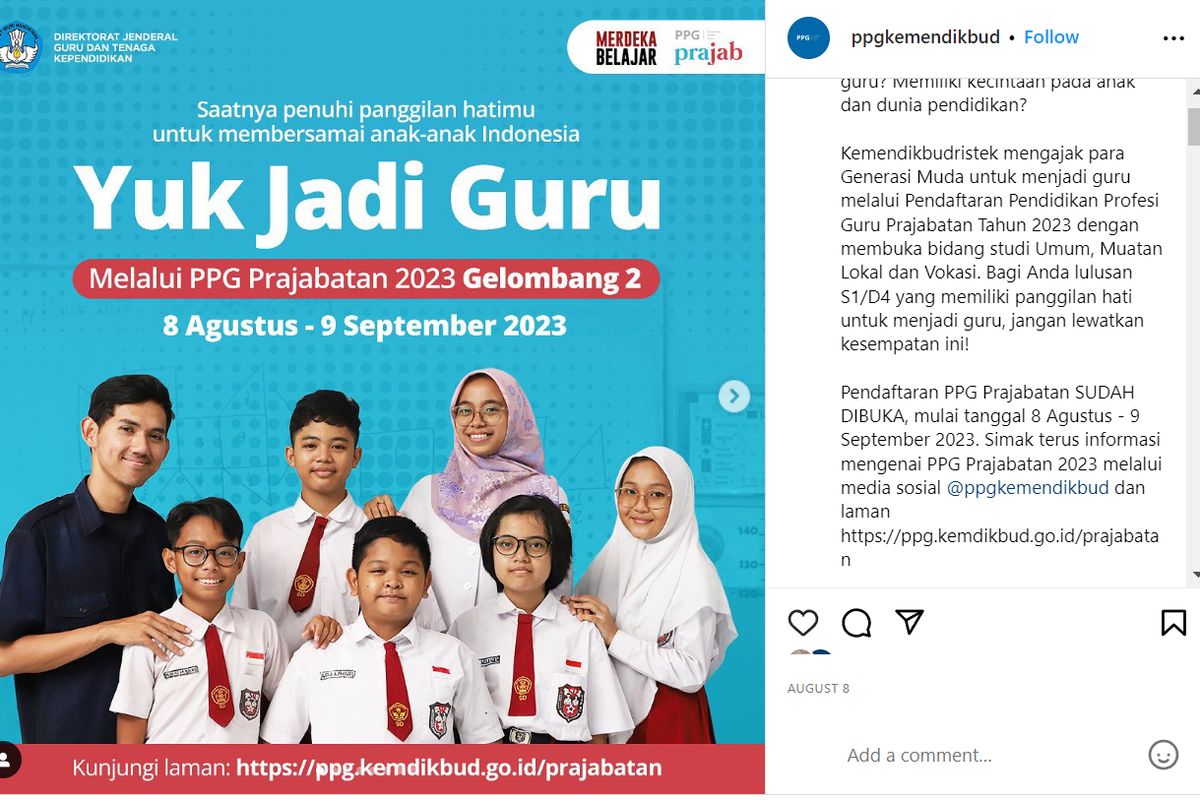 PPG Prajabatan Gelombang 2 Masih Buka Kesempatan Lulusan S1 Jadi Guru