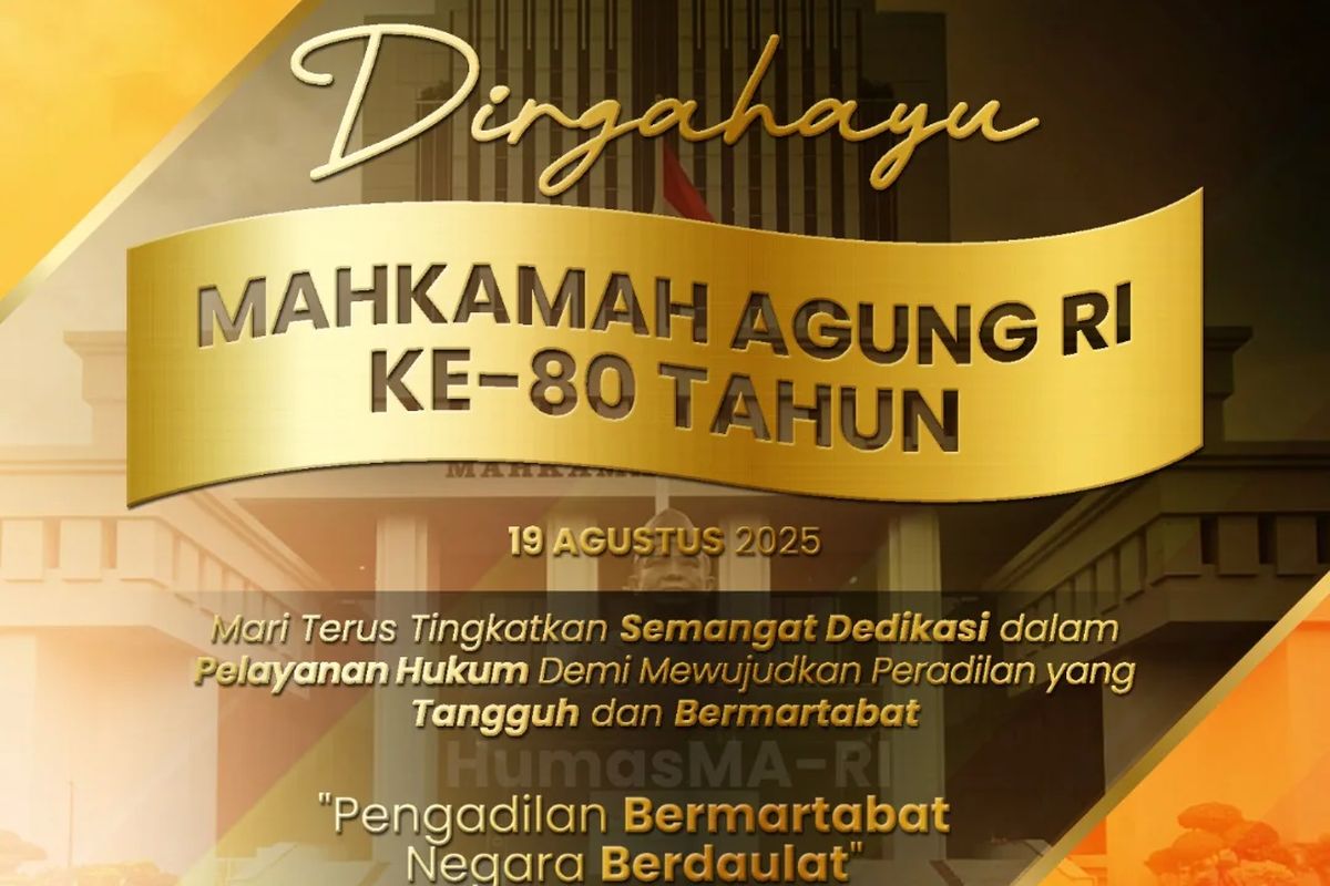 HUT ke-80 Mahkamah Agung RI 2025, Begini Rangkaian Acaranya