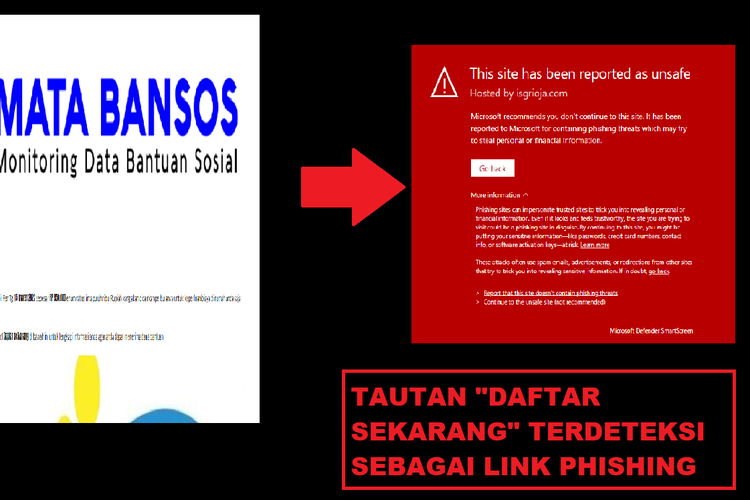 [HOAKS] Link Phishing Meniru Laman Cek Bansos Kemensos