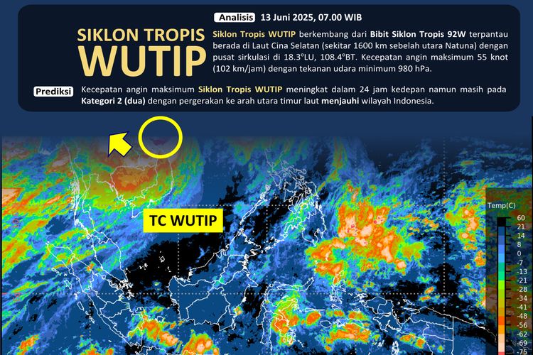 BMKG Deteksi Siklon Tropis Wutip, Apa Dampaknya bagi Indonesia?