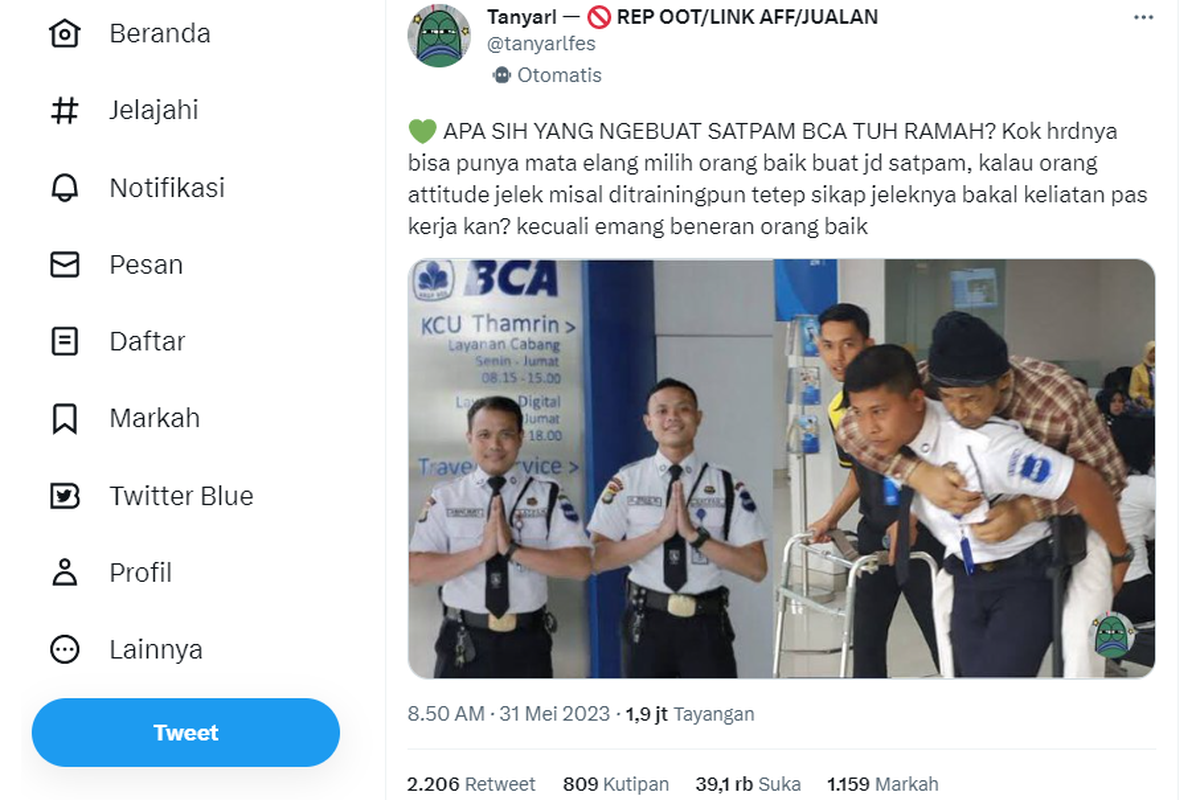 Ramai soal Satpam BCA yang Dikenal Ramah, Apa Rahasianya?
