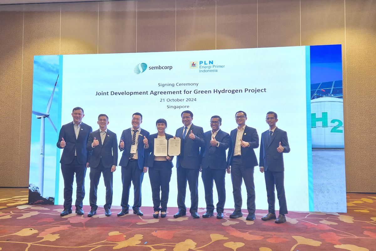 PLN Gandeng Sembcorp Garap Proyek Hidrogen Hijau Terbesar di Asia Tenggara