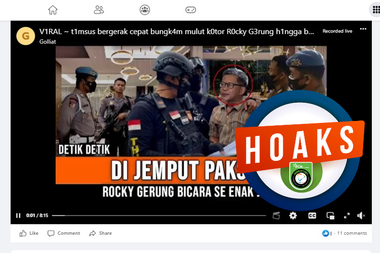 [HOAKS] Rocky Gerung Dijemput Paksa Polisi