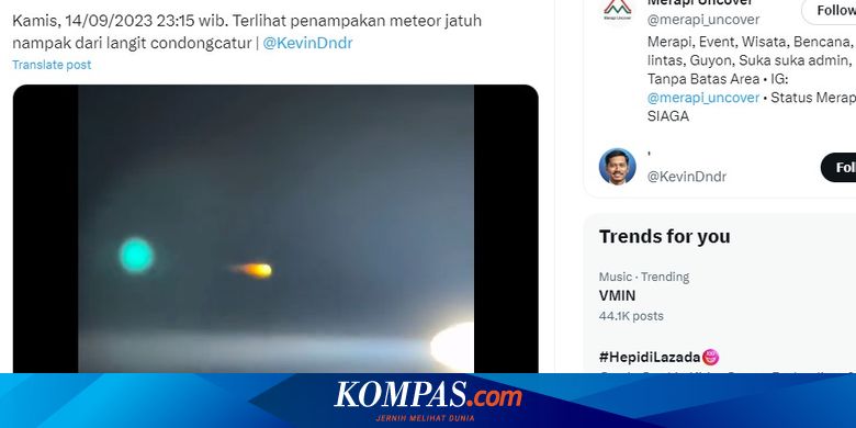 Terekam Benda seperti Bola Api Terbang, BMKG DIY: Itu Meteor
