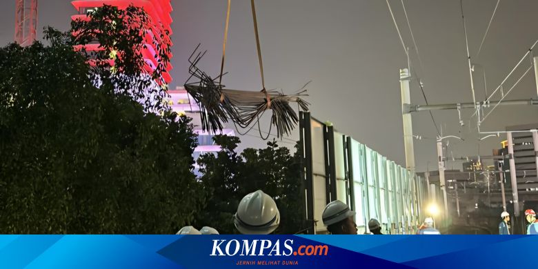 Besi Ribar yang Jatuh di Lintasan MRT Masih Dievakuasi