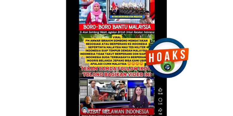 INFOGRAFIK: Muncul Hoaks PM Malaysia Tantang Indonesia Berperang ...
