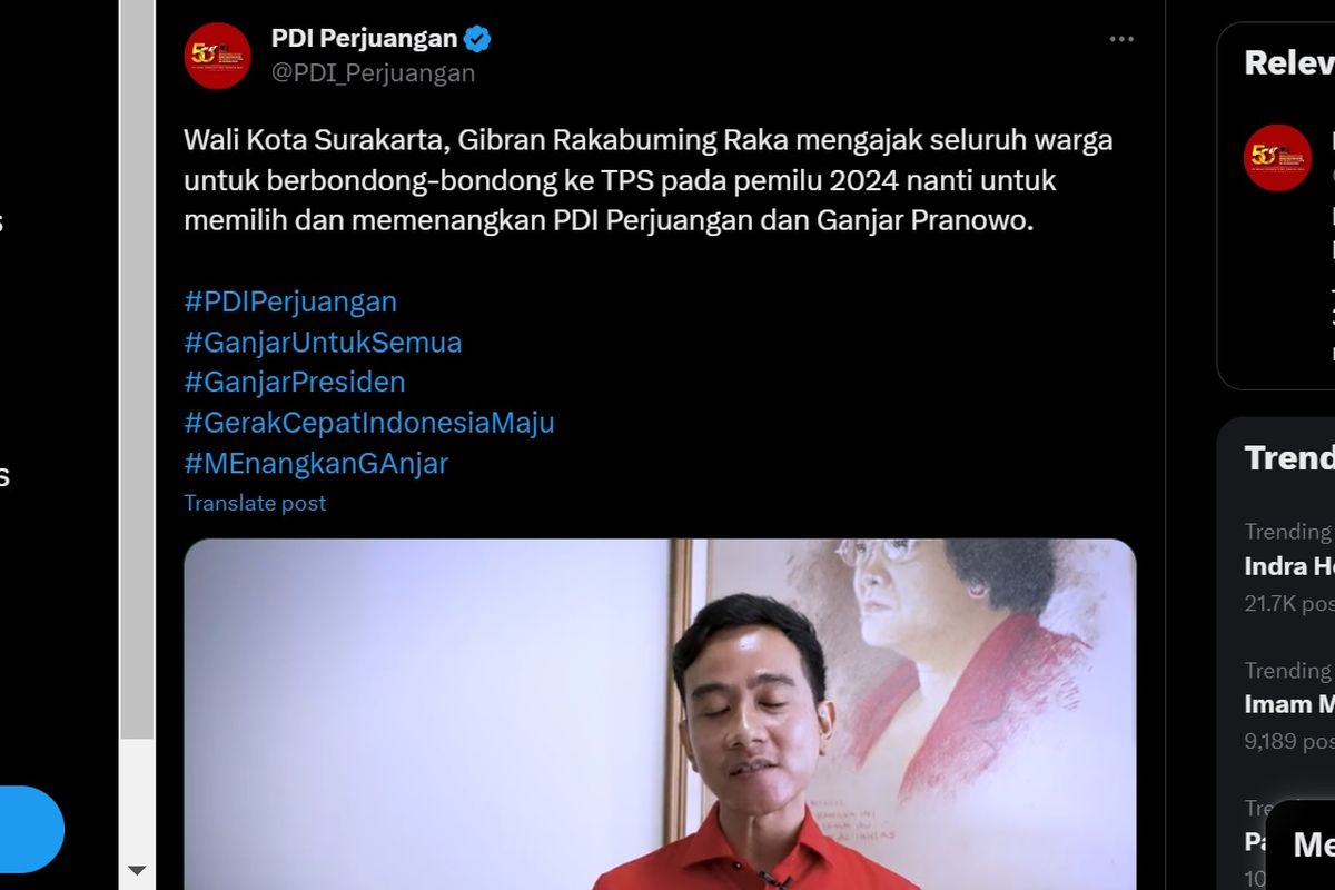 Belum Masa Kampanye, Gibran hingga FX Rudy Sudah Ajak Warga Pilih PDI-P dan Ganjar